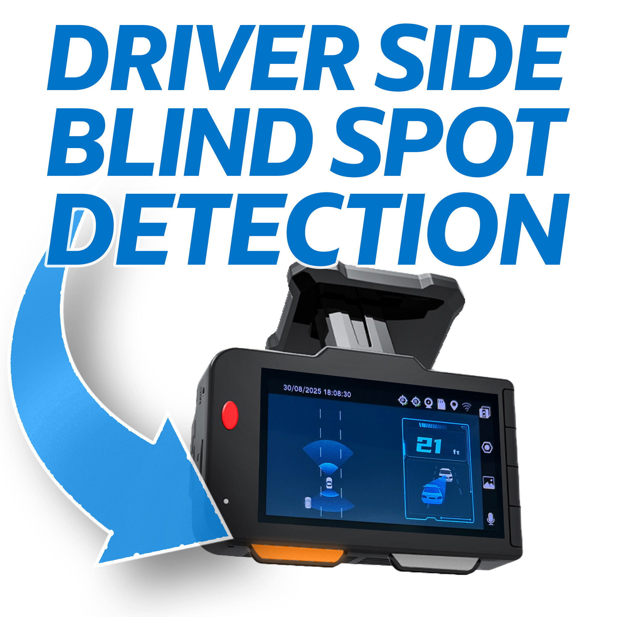 4K AI Dash Cam with Blind Spot Detection